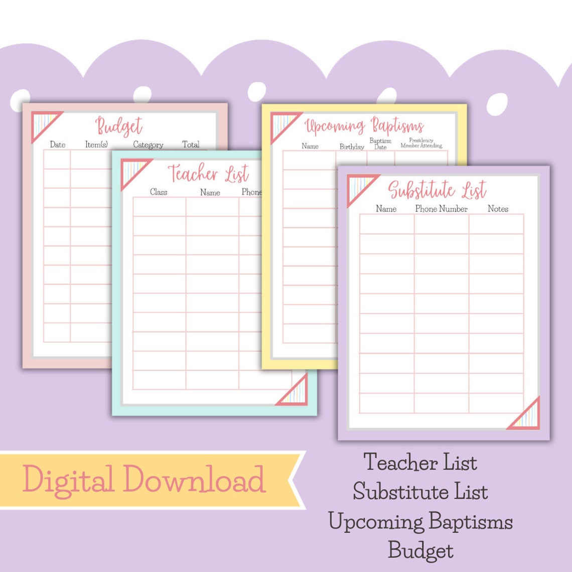 2024 Primary Binder Bundle, CMF Book of Mormon, Presidency Templates ...