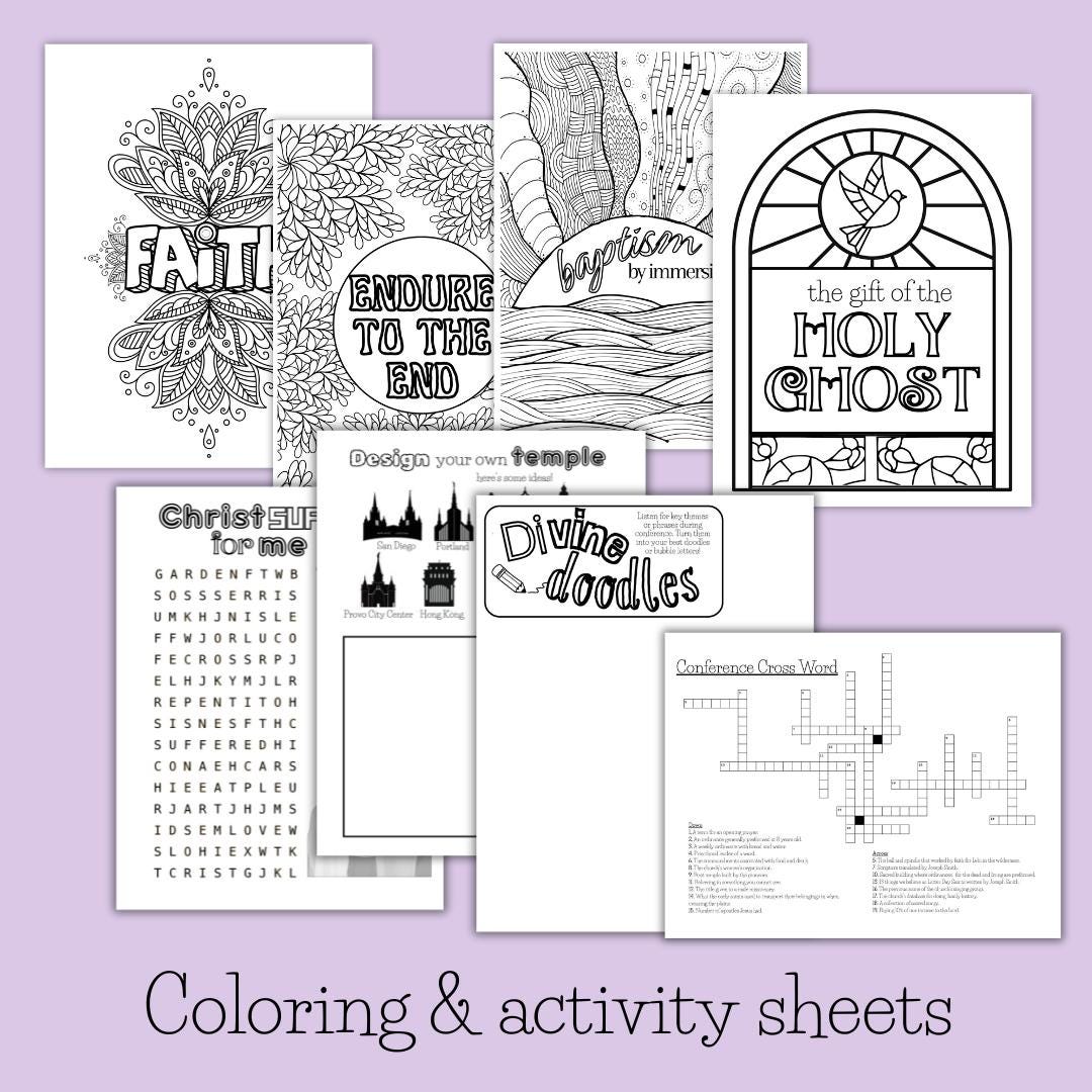 LDS General Conference Youth/teens Activity Packet – Printable Games ...