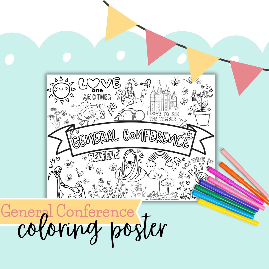 LDS General Conference Coloring April Poster, Digital Download PDF ...