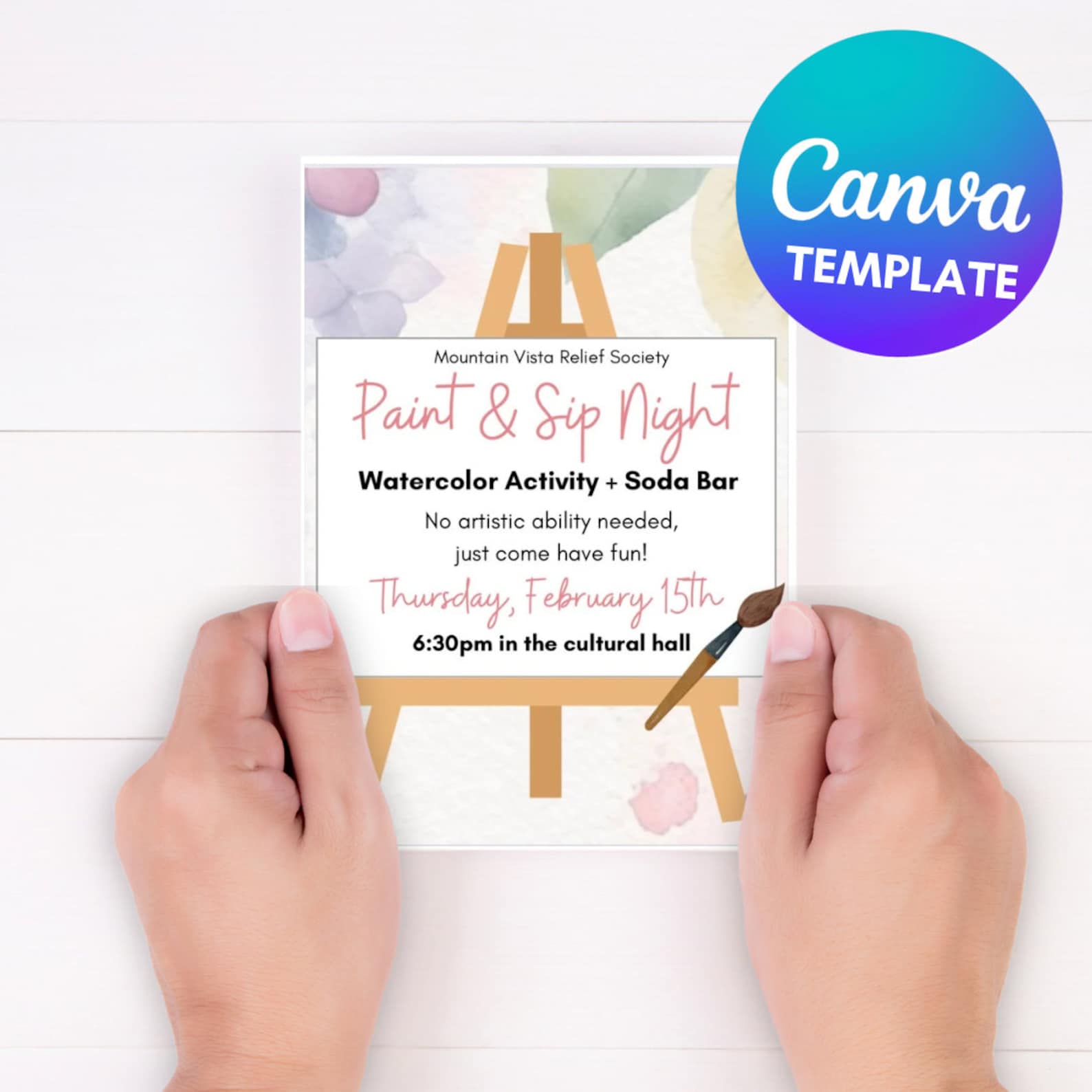 Editable Painting Night Invitation Canva Template, Digital or Printable ...