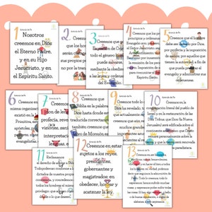 13 Los Articulo De Fe Posters, Articles of Faith in Spanish Printable ...