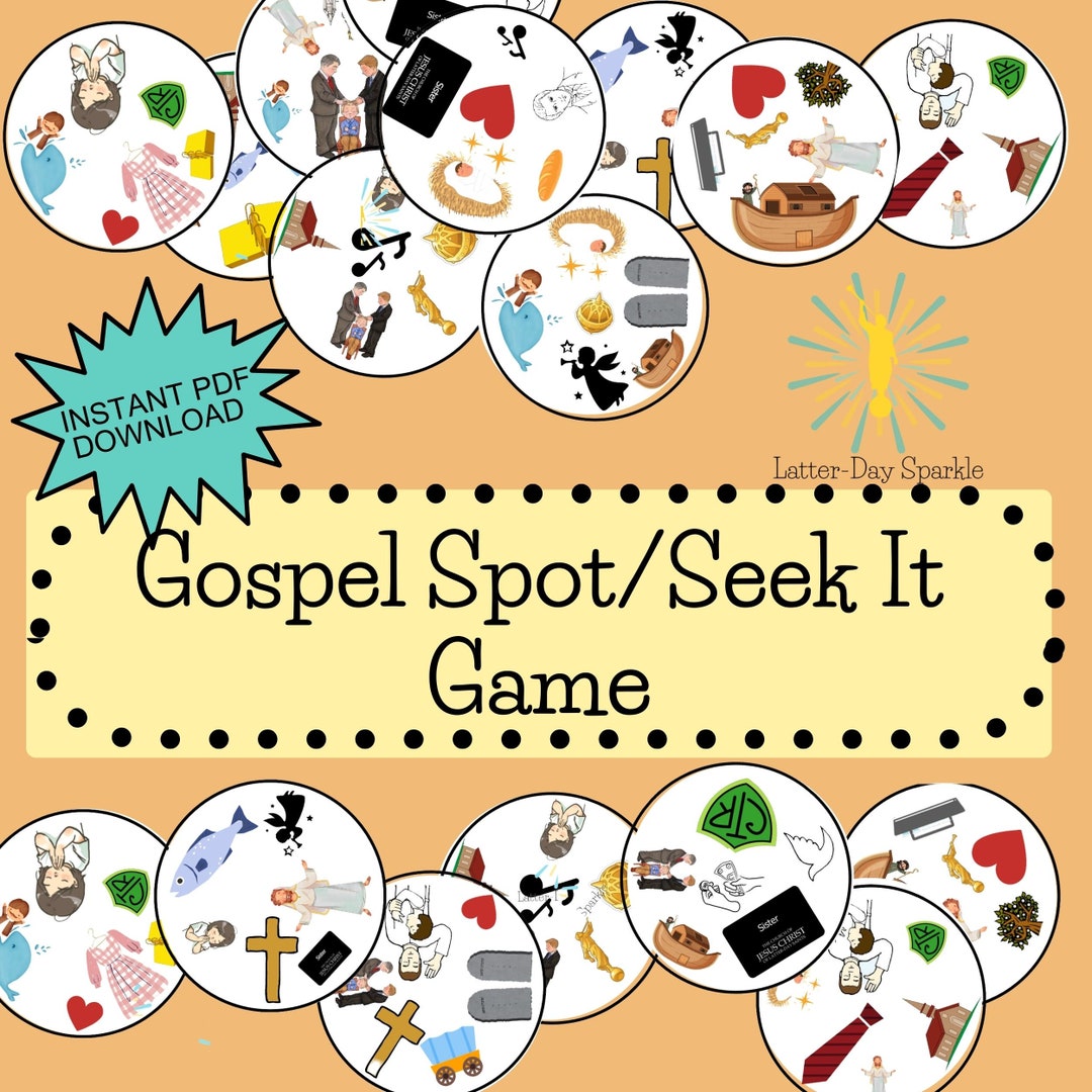 LDS Spot and Seek It and Card Game, Gospel Matching for Family Home ...