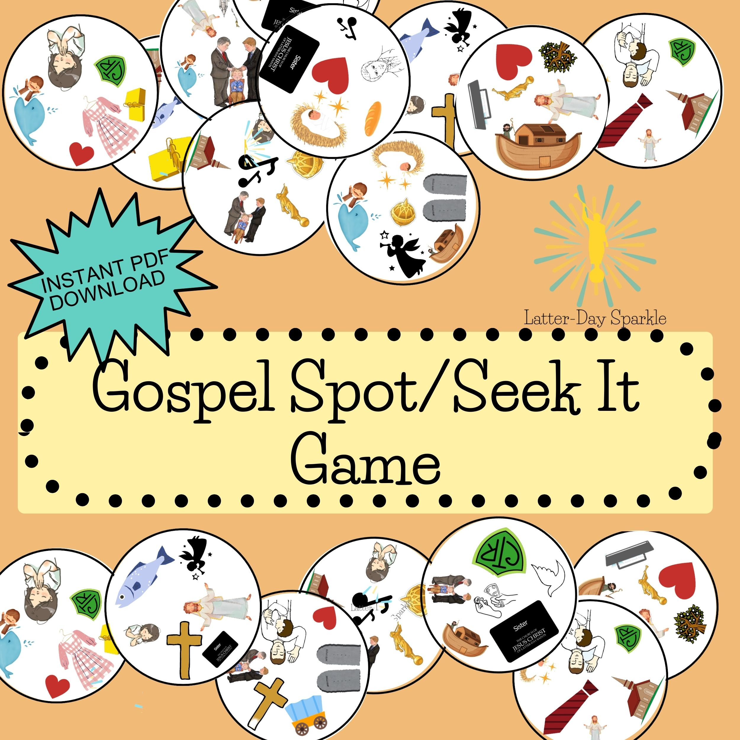 LDS Spot and Seek It and Card Game, Gospel Matching for Family Home ...