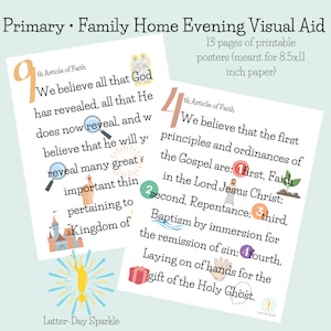 13 Articles of Faith Printable, LDS Primary 2023, Visual Aid ...