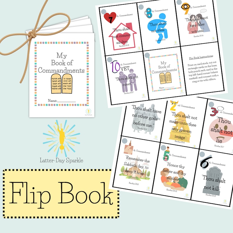 10 Commandments Printable, LDS Primary, Visual Aid Memorization ...