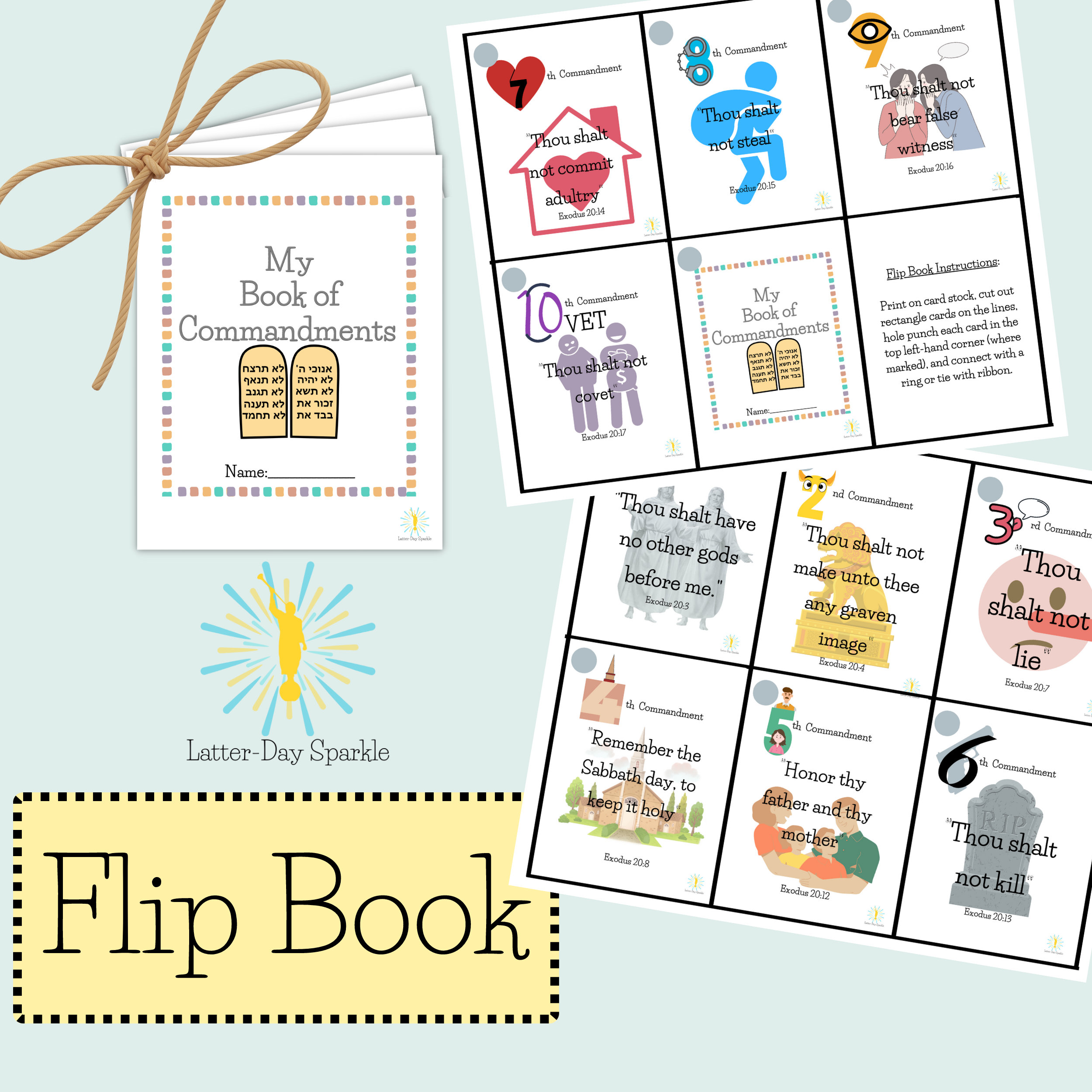 10 Commandments Printable, LDS Primary, Visual Aid Memorization ...