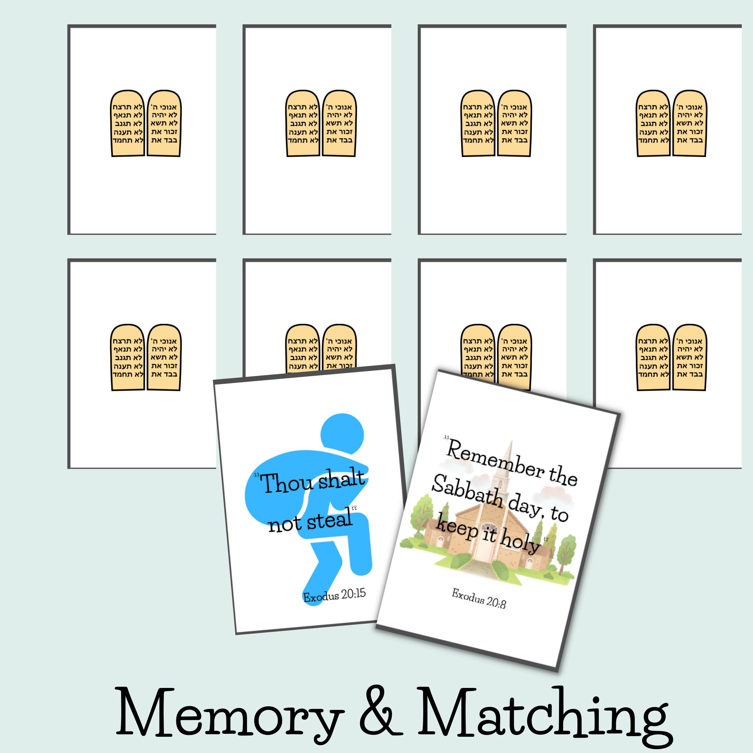 10 Commandments Printable, LDS Primary, Visual Aid Memorization ...