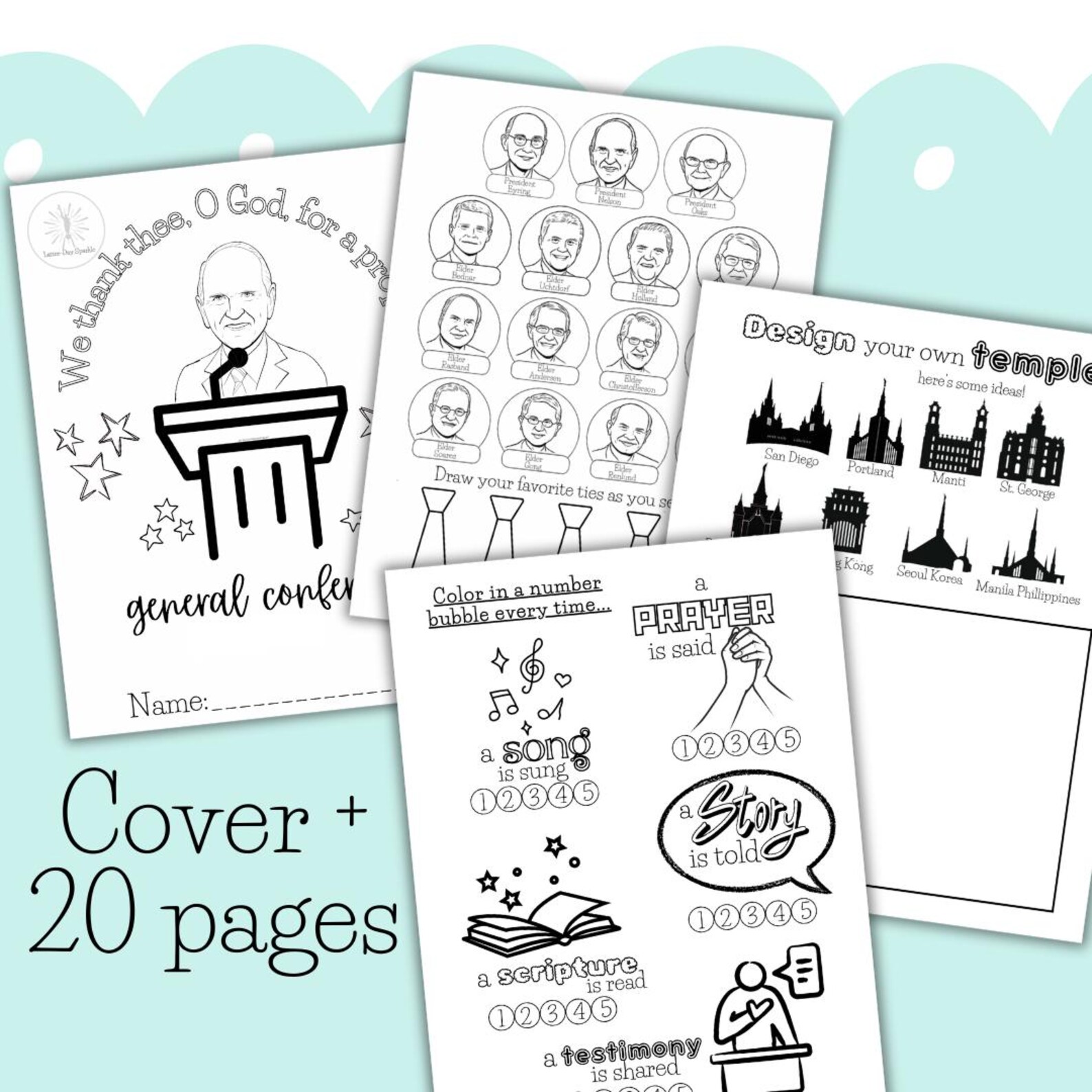 LDS General Conference Kids Activity Packet – Printable Games, Coloring ...