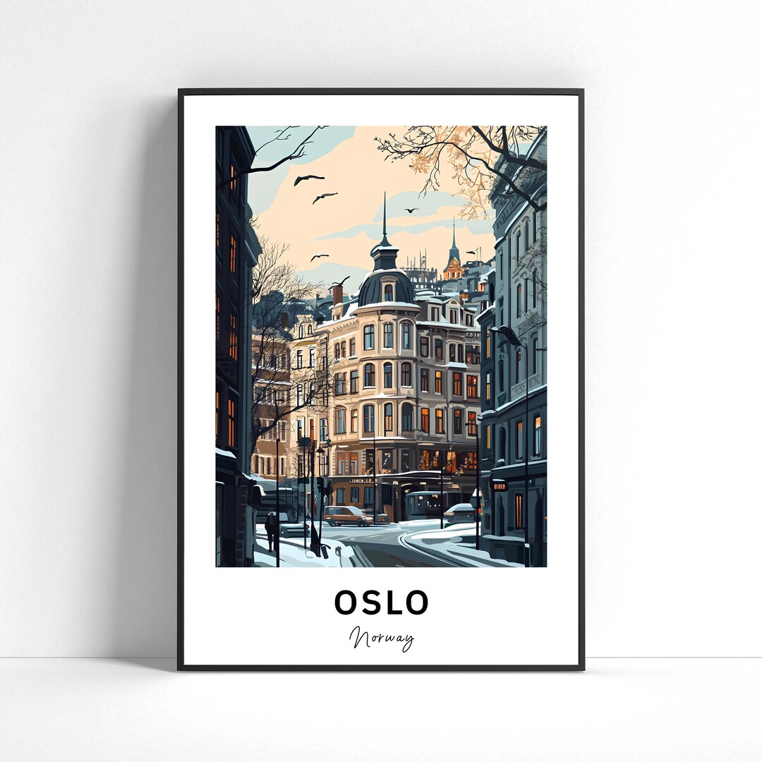Oslo City Print, Digital Printable Wall Art, Norway Wall Art, Birthday ...