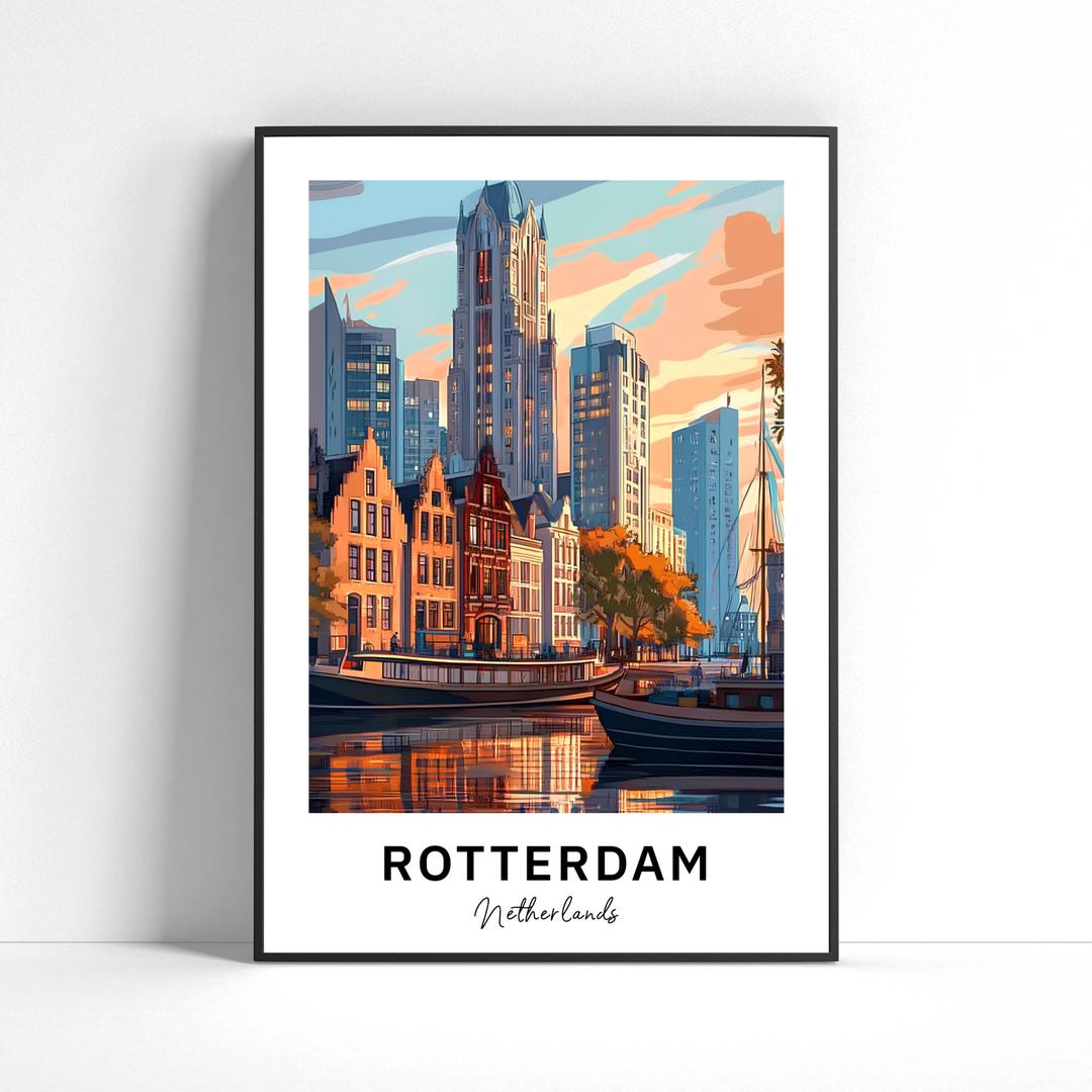 Rotterdam City Print, Digital Printable Wall Art, Netherlands Wall Art ...