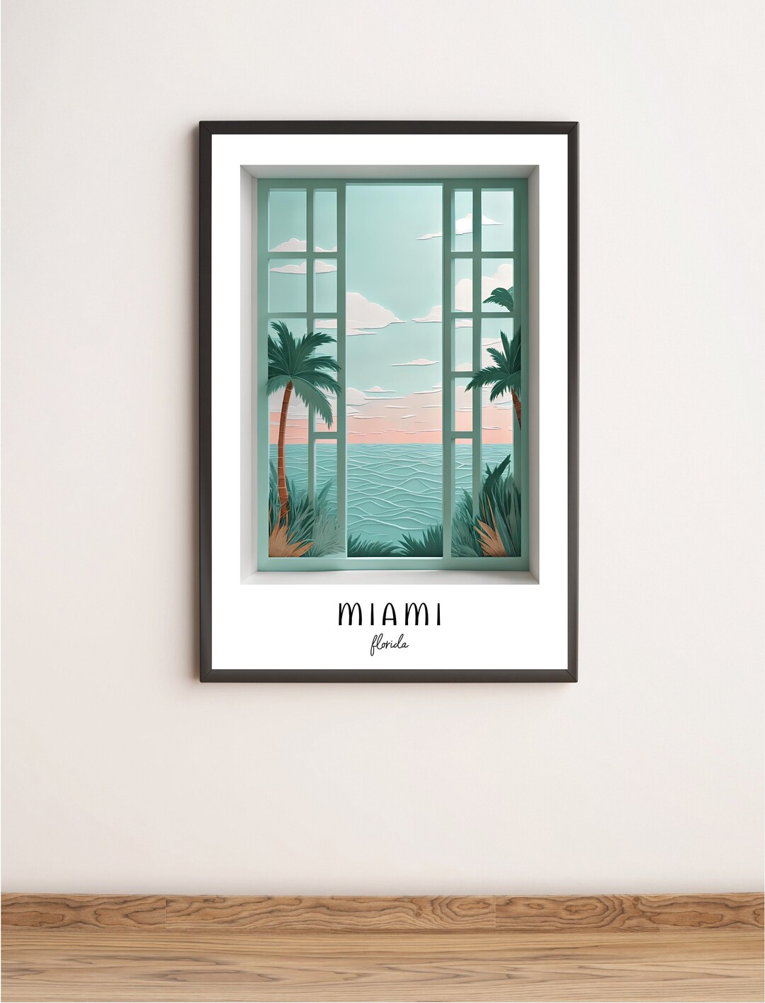 Miami Travel Poster Print, Travel Gift, Miami Printable Poster, Beach ...