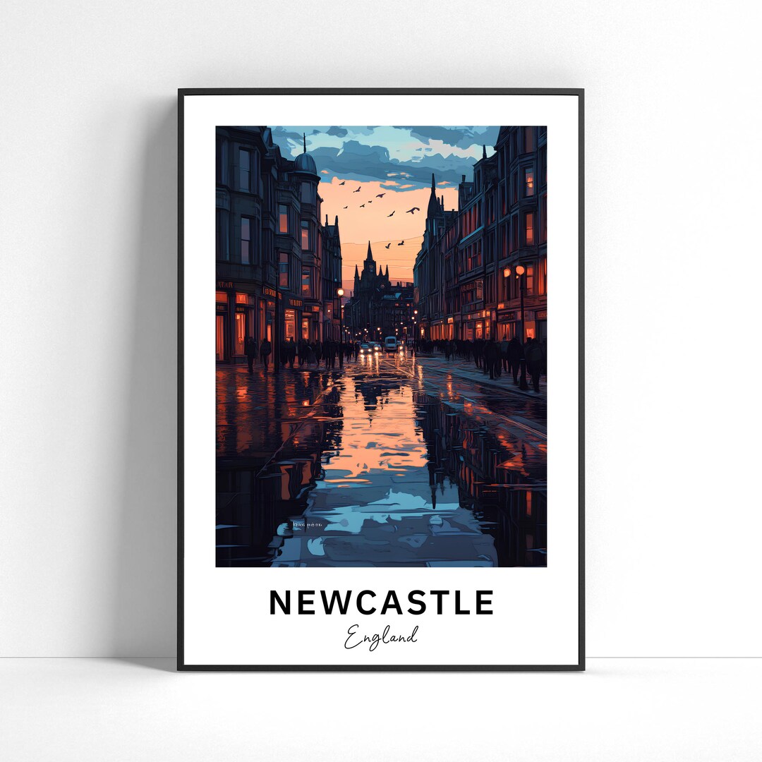 Newcastle City Print, Digital Printable Wall Art, England Wall Art ...