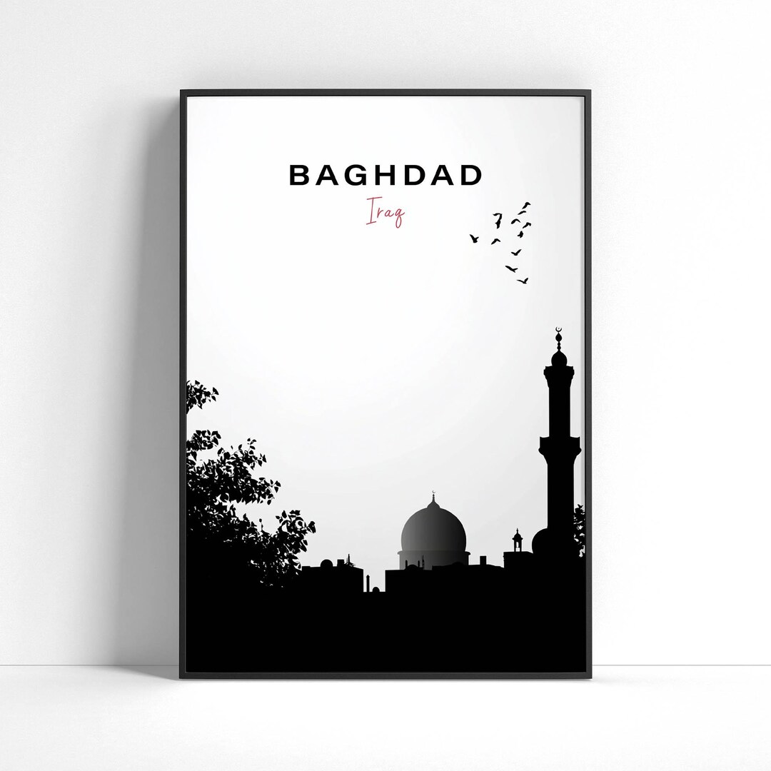Baghdad Cityscape Print: Black and White Iraq Wall Art (digital Download) - Etsy
