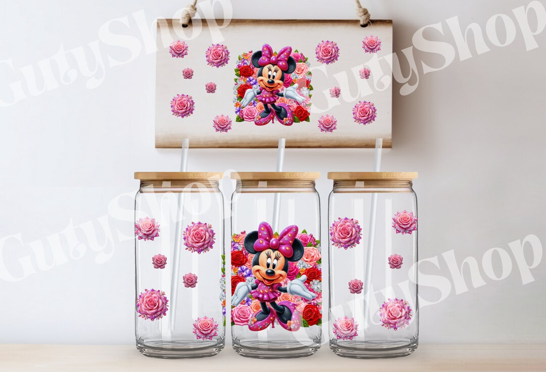 Little Pink Mouse With Rhinestone Effect Png for 16 Ounce Glasses and ...