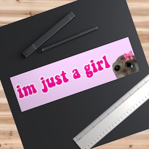 Im Just a Girl | Bumper Sticker AND Magnet | Funny Meme Sticker | 8.7 ...