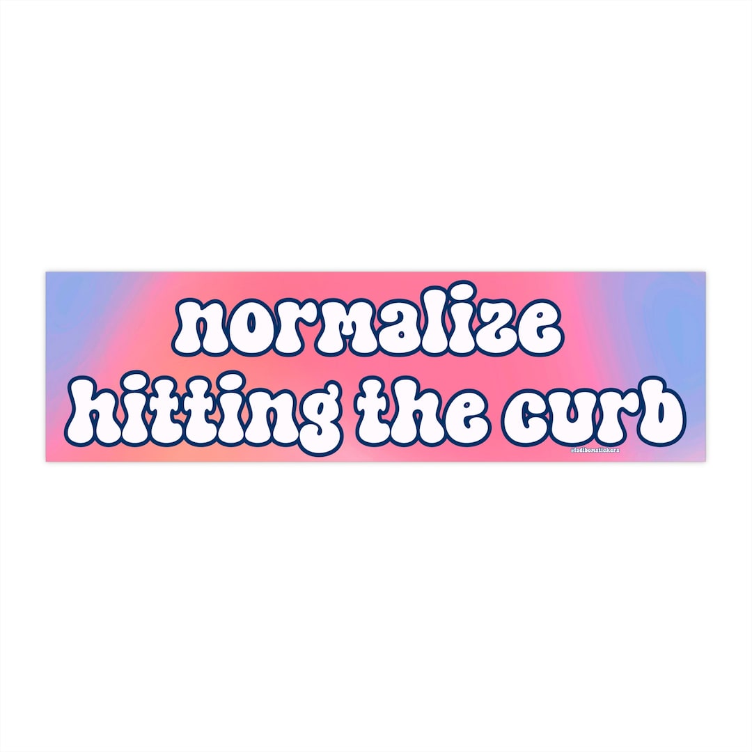 Normalize Hitting the Curb | Bumper Sticker AND Magnet | Funny Meme ...