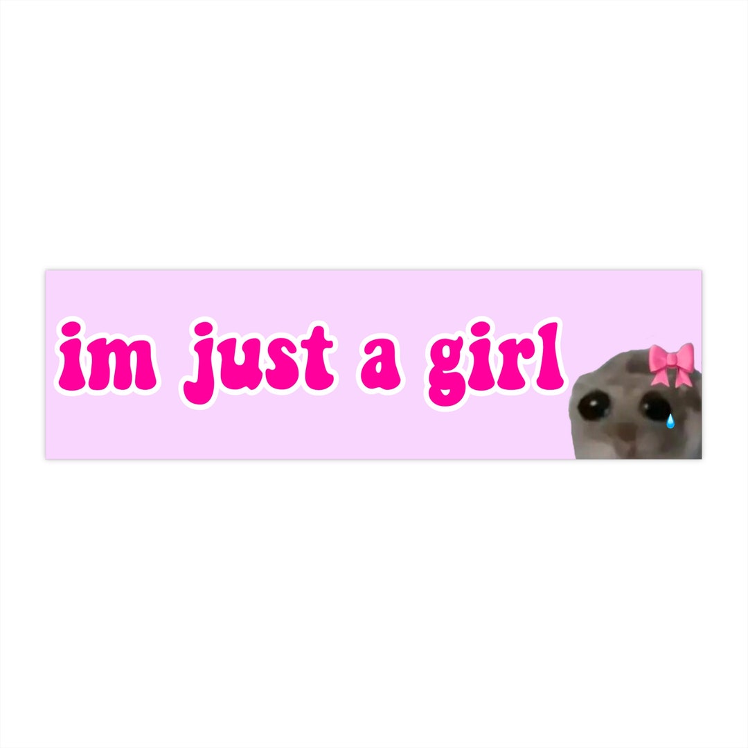 Im Just a Girl | Bumper Sticker AND Magnet | Funny Meme Sticker | 8.7 ...