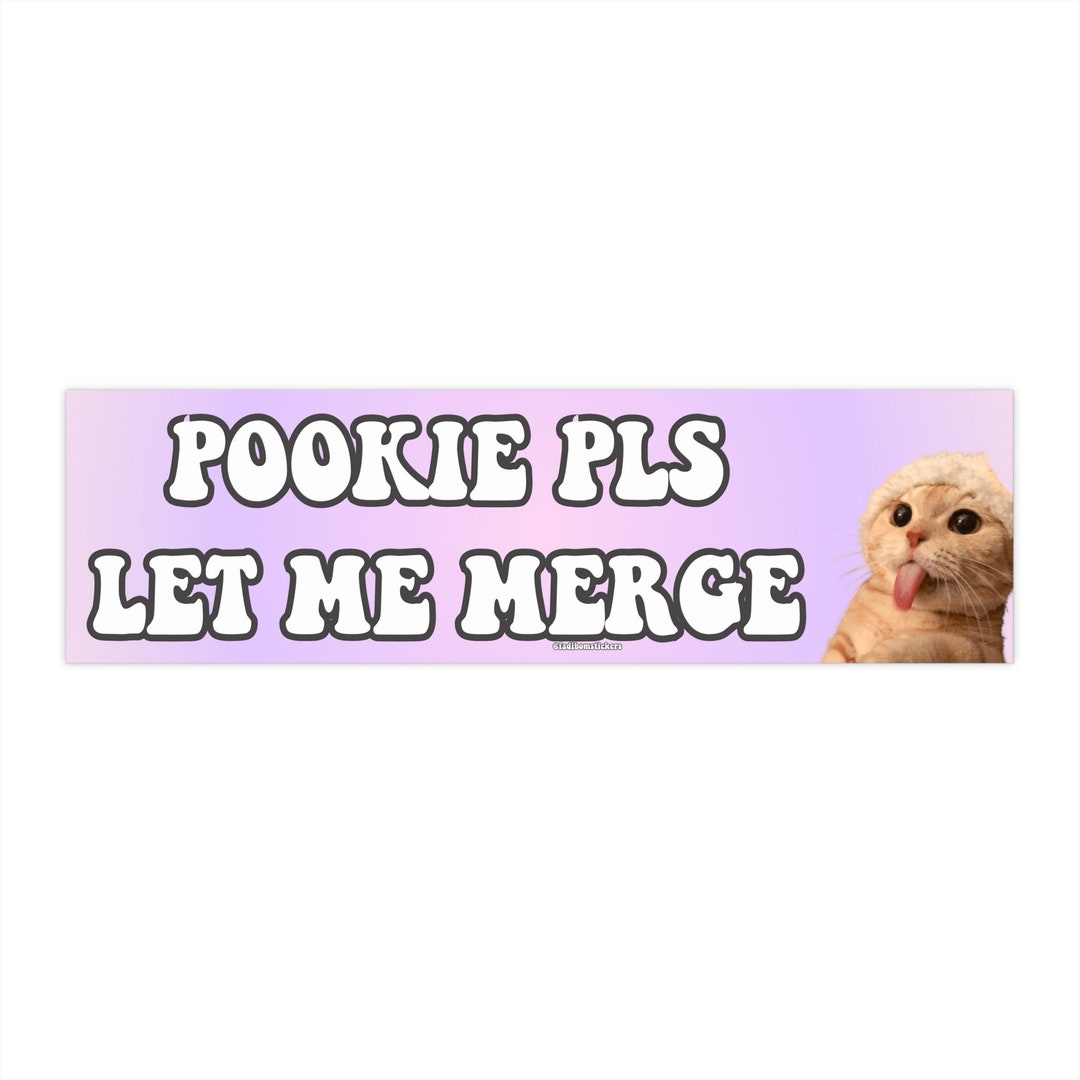 Pookie Pls Let Me Merge | Bumper Sticker AND Bumper Magnet | Funny Meme ...