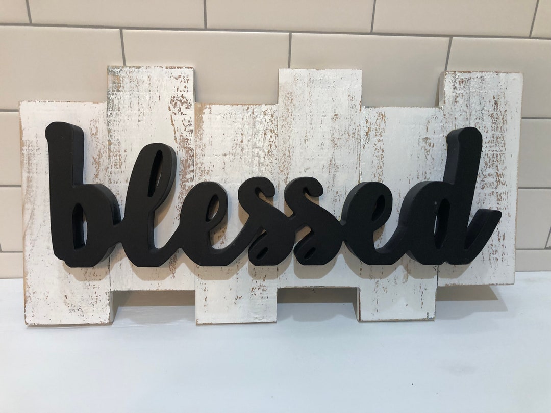 Vintage Rustic Farmhouse Blessed Sign - Etsy