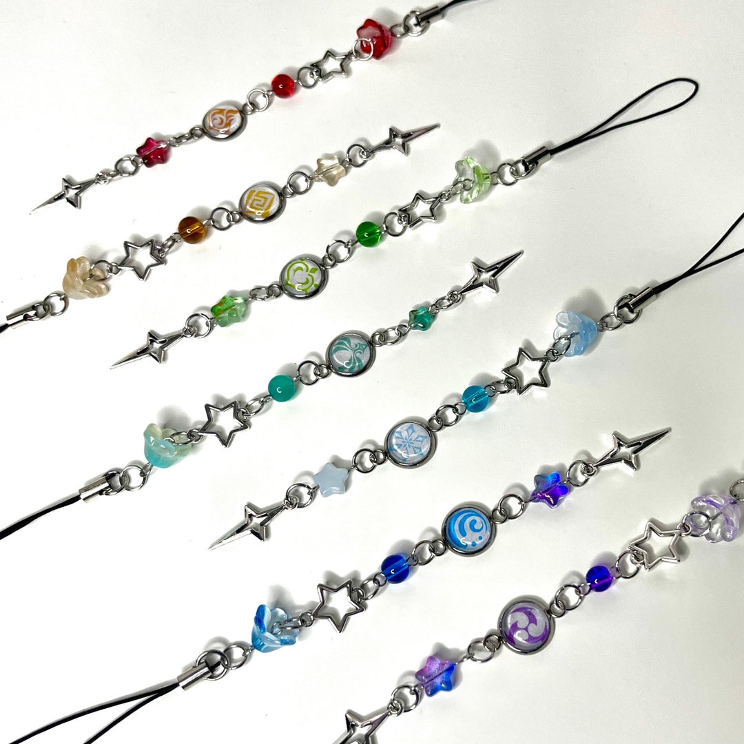Genshin Impact Vision Keychains, Genshin Phonecharms, Element Keychain ...