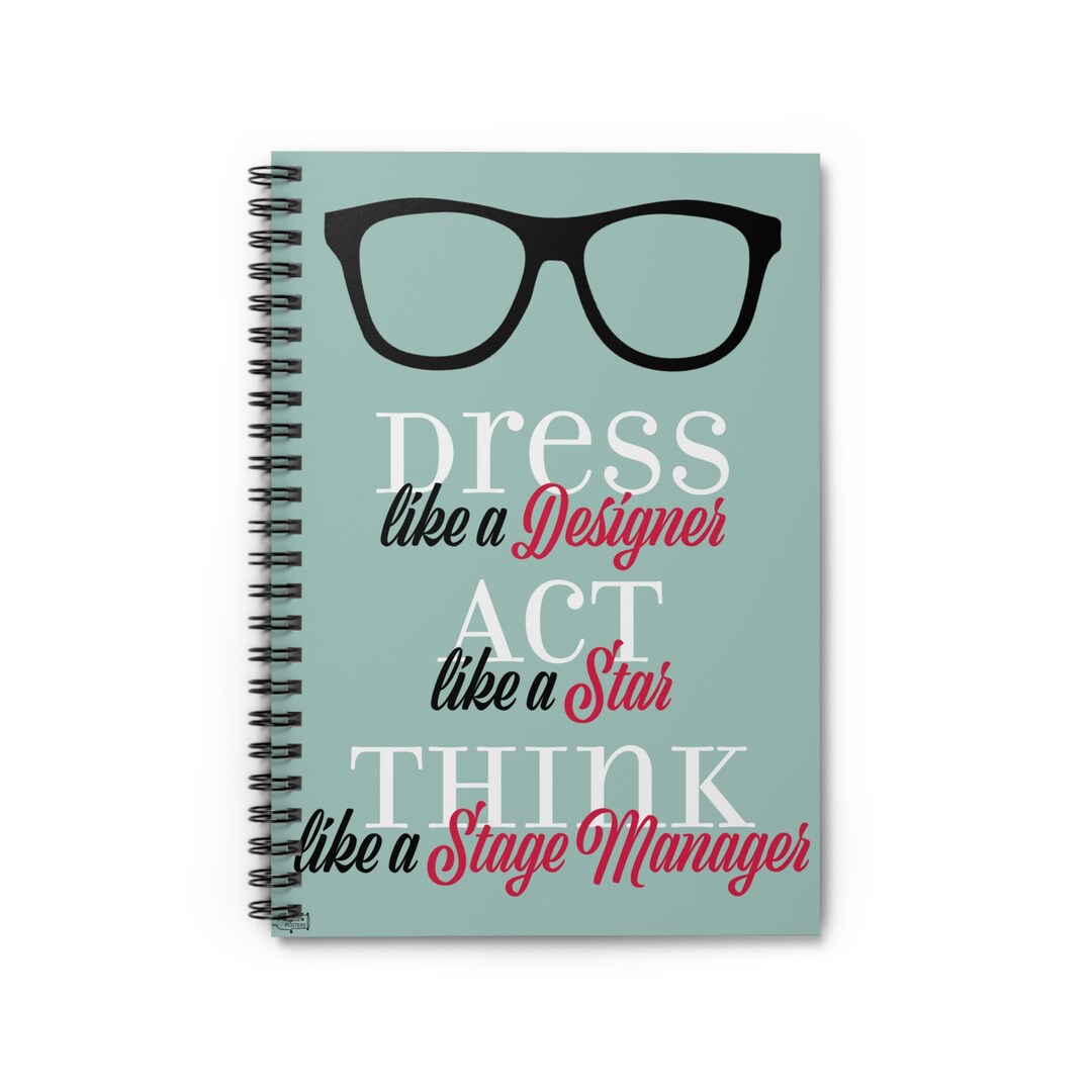 Dress Like a Designer Theatre Spiral Notebook Ruled Line - Etsy