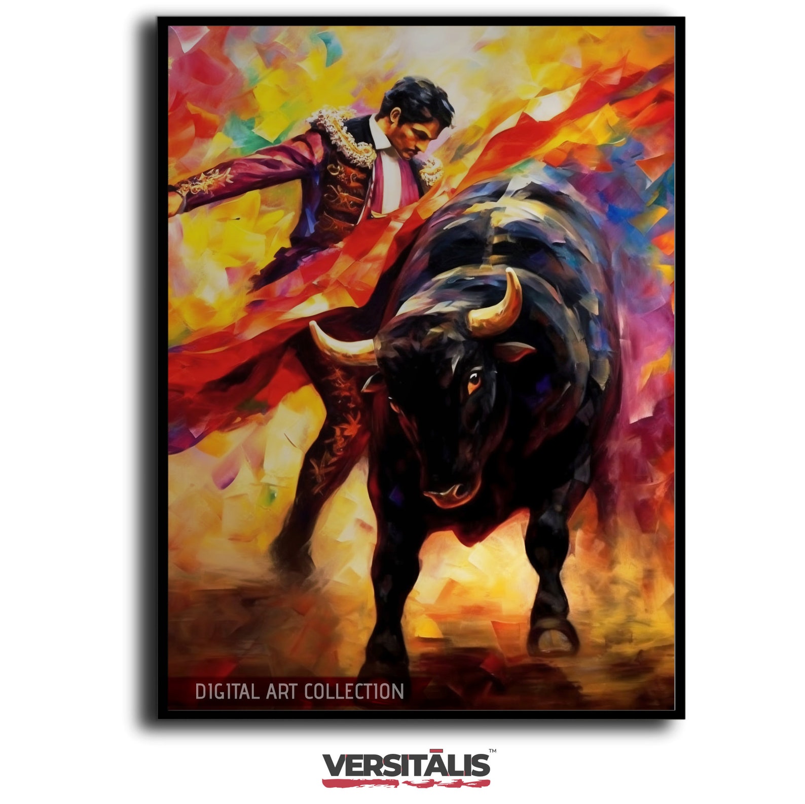 Dance of Danger - Impressionist Digital Print of Matador & Bull ...
