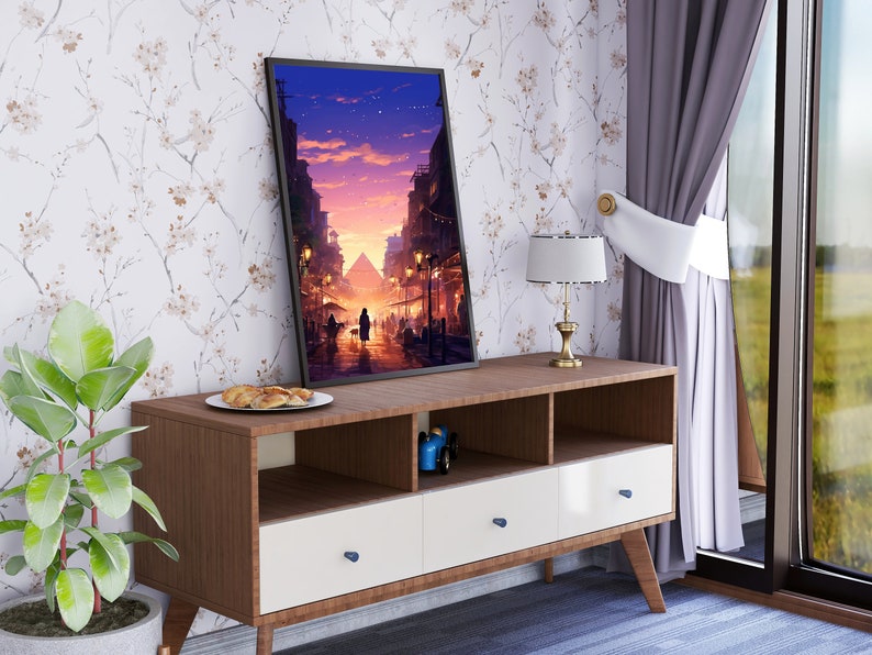 Egyptian Twilight - Impressionist Digital Print of Bustling Cairo ...