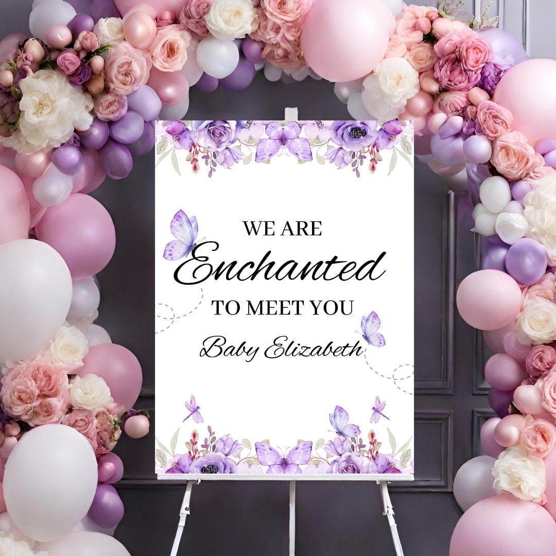 We Are Enchanted to Meet You, Enchanted, Baby Shower Poster, Welcome ...