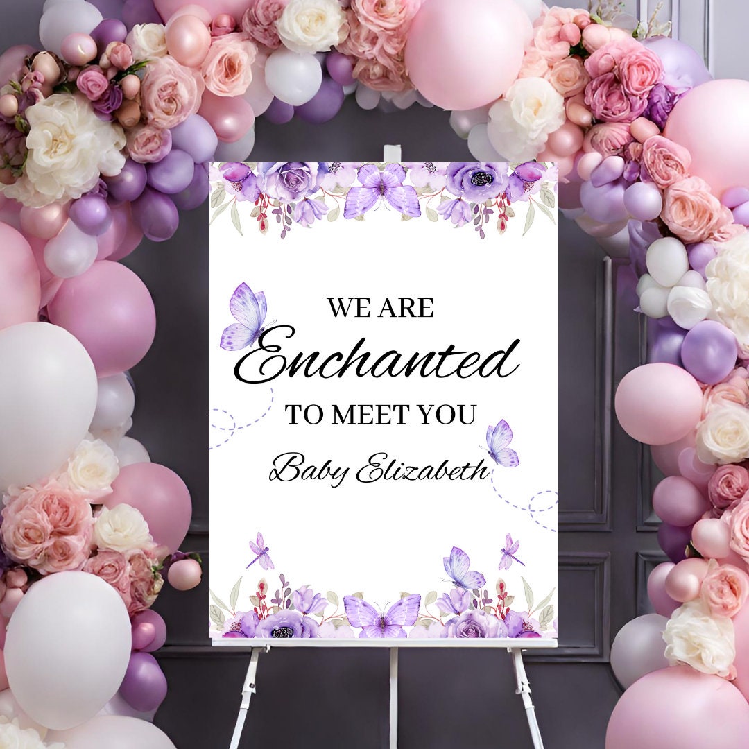 We Are Enchanted to Meet You, Enchanted, Baby Shower Poster, Welcome ...