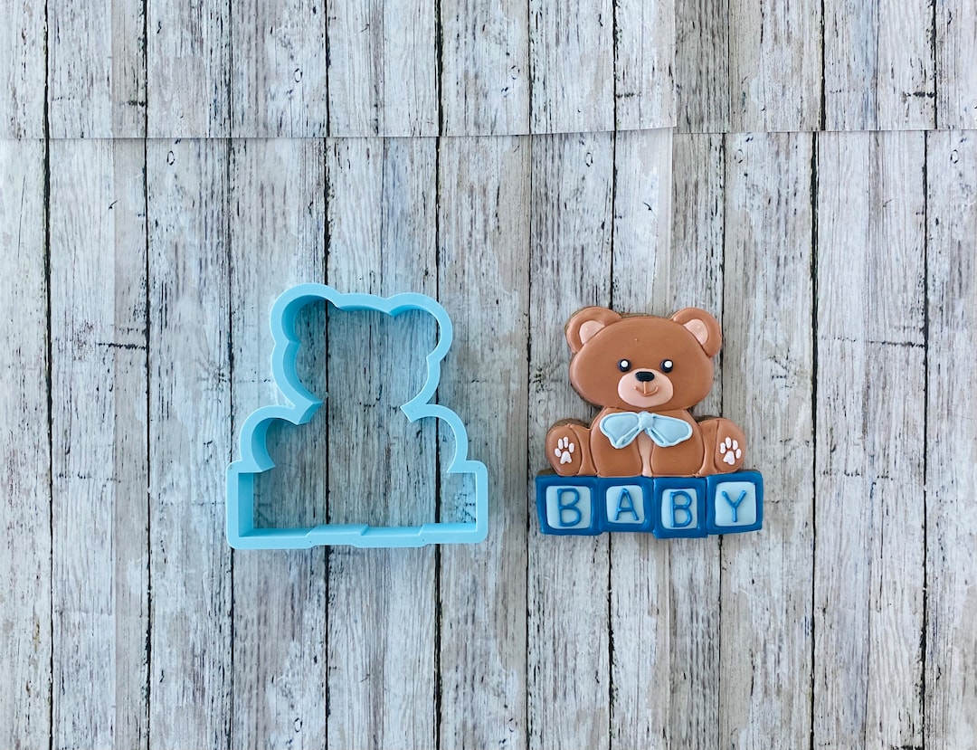 Teddy Bear With Blocks Cookie Cutter, Bear Cutter, Baby Cutter, Animal ...
