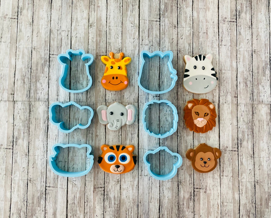 Zoo Animal Head Cookie Cutter, Zebra Cutter, Tiger Cutter, Elephant ...