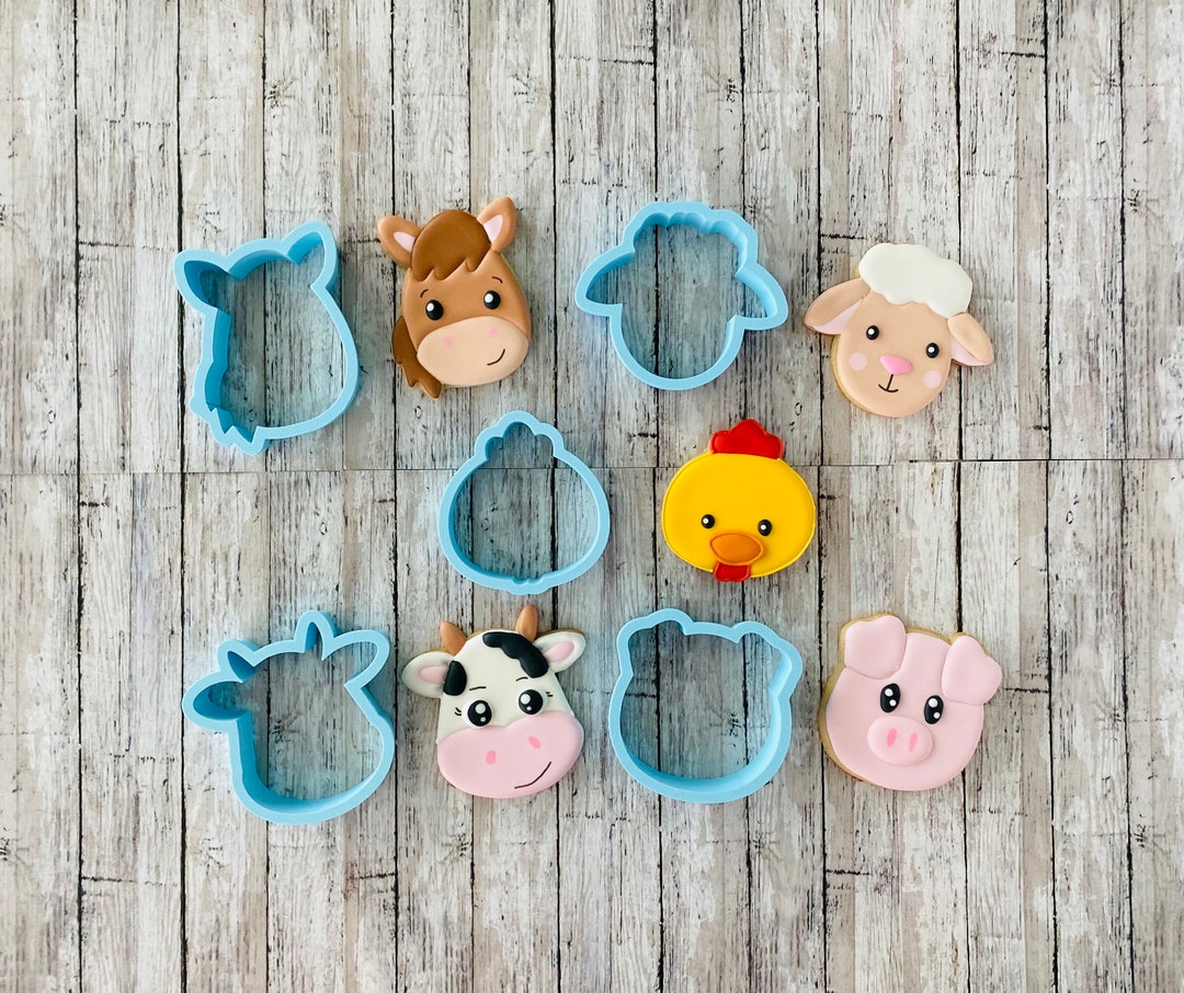 Farm Animal Head Cookie Cutter, Cow Cutter, Chicken Cutter, Horse ...