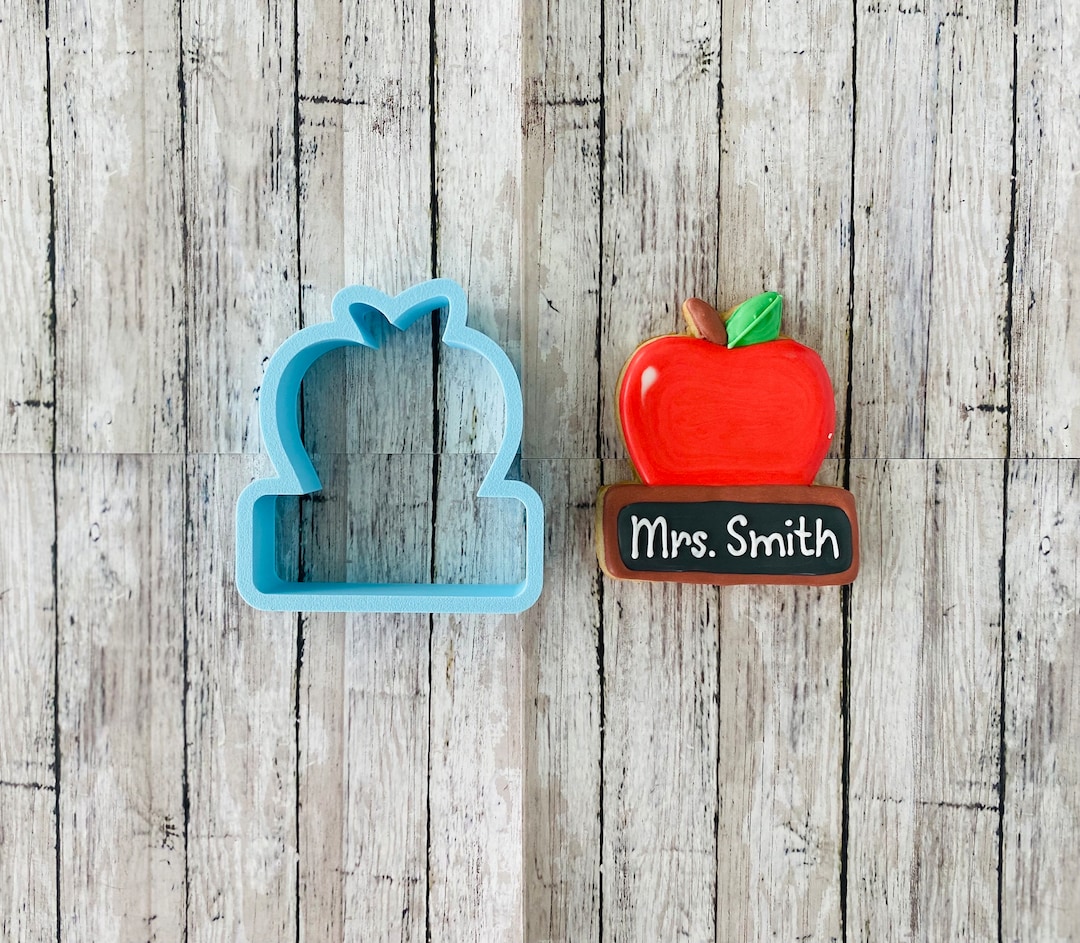 Apple Name Tag Cookie Cutter, Apple Cutter, Back to School Cutter ...