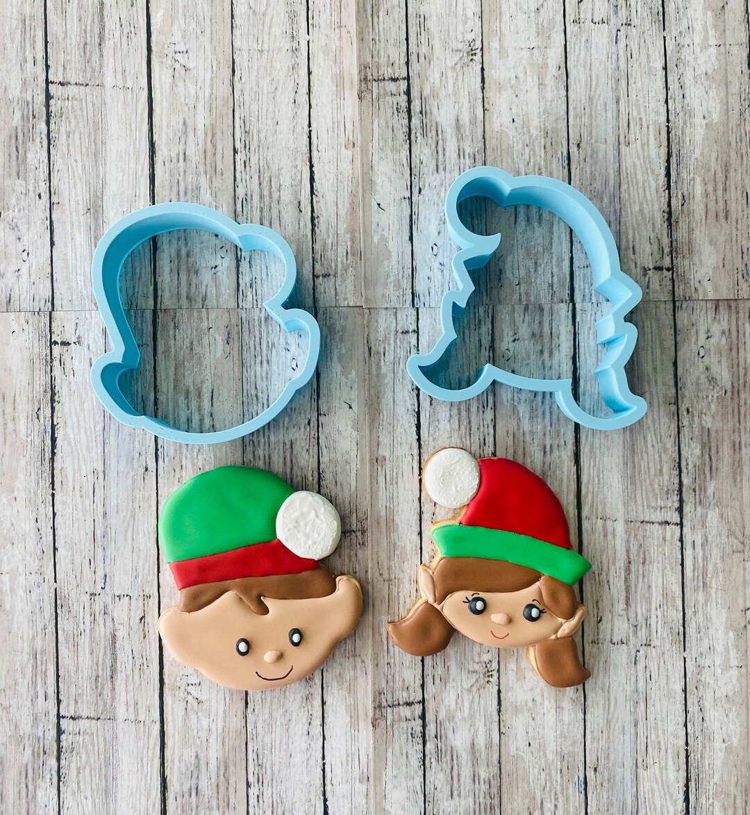 Elf Head Cookie Cutter, Christmas Cutter, Boy Elf Cutter, Girl Elf ...