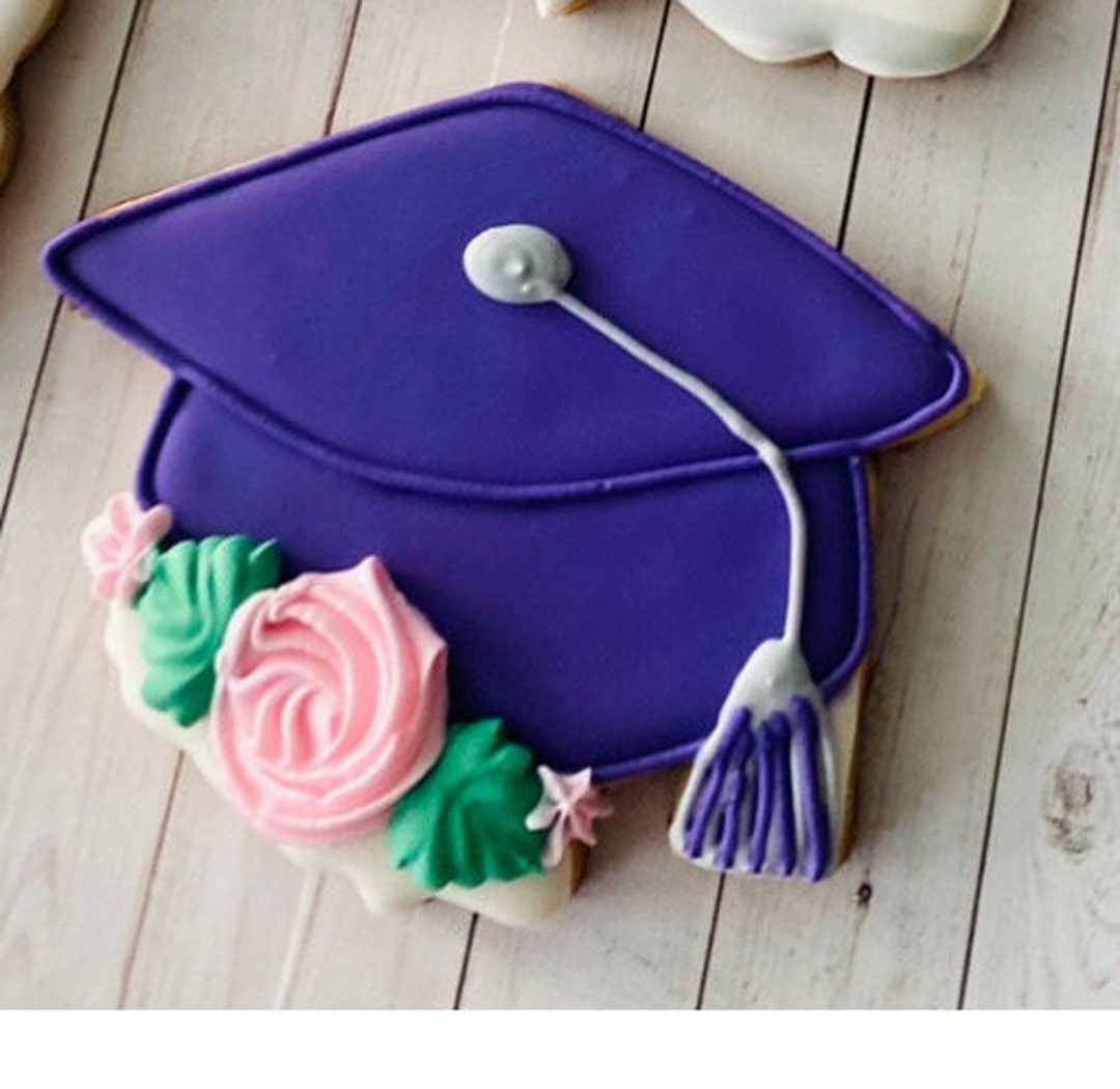 Grad Hat With Florals Cookie Cutter, Graduation Hat Cutter, Ceremony ...