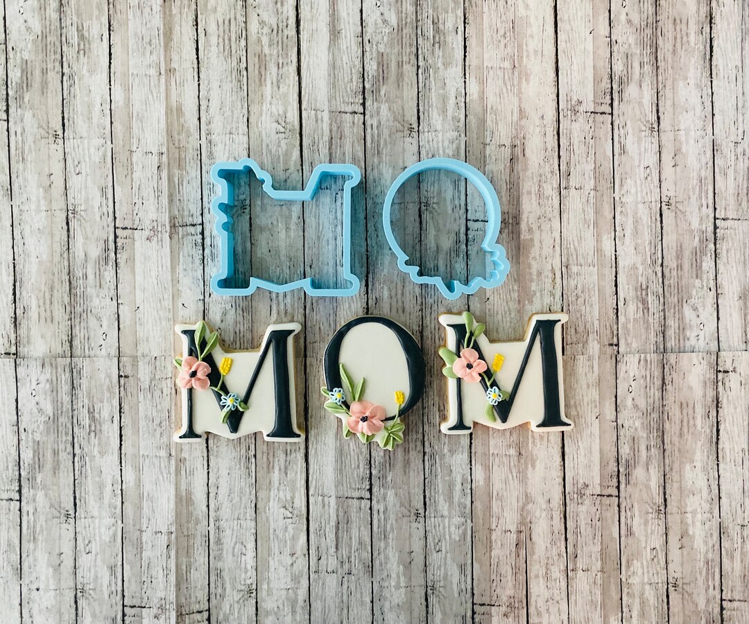 Mom Cookie Cutter, Flower Cutter, Floral Cutter, Leaves Cutter, Mother ...