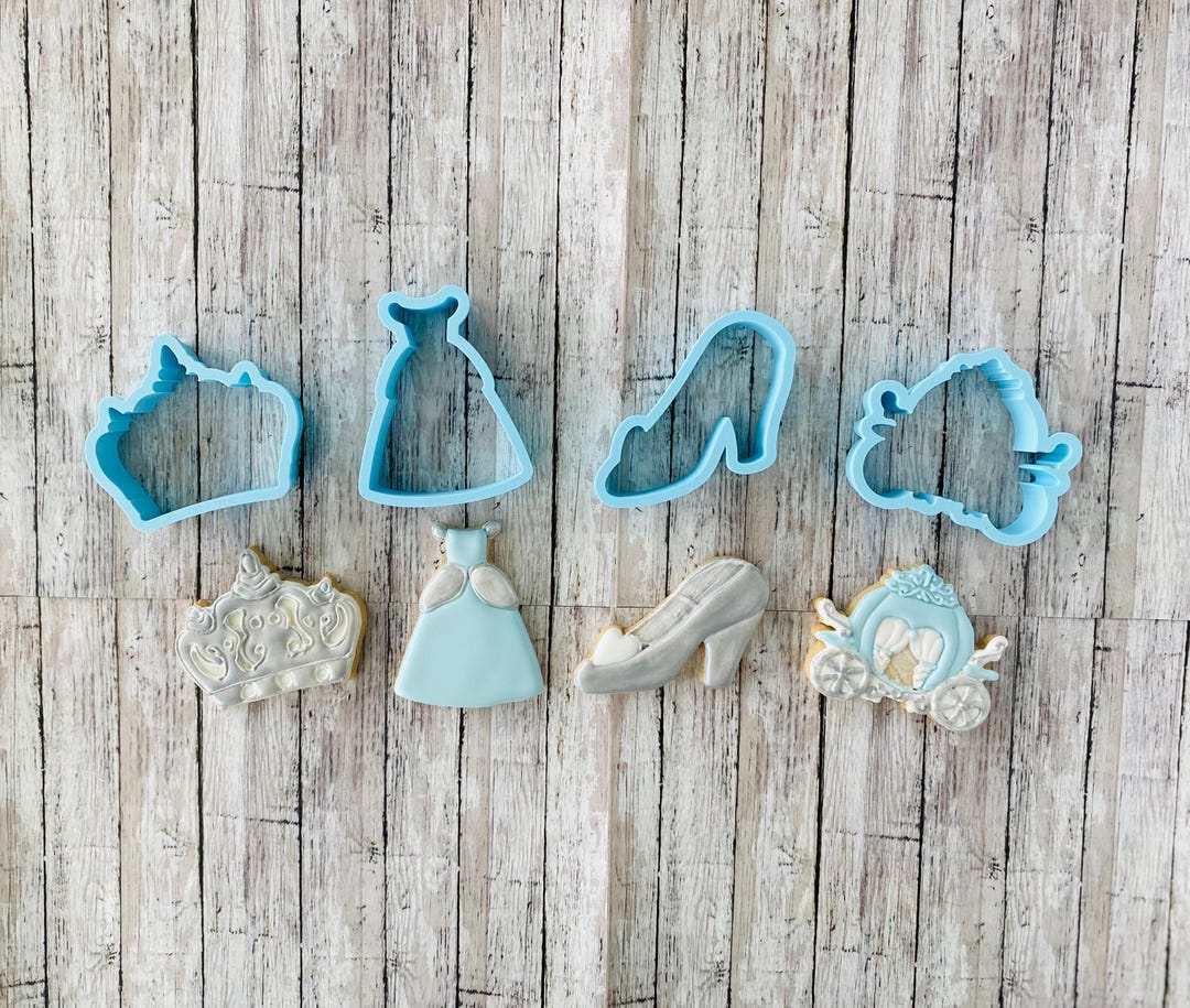 Princess Cookie Cutter Set, Princess Dress Cutter, Crown Cutter, Glass ...
