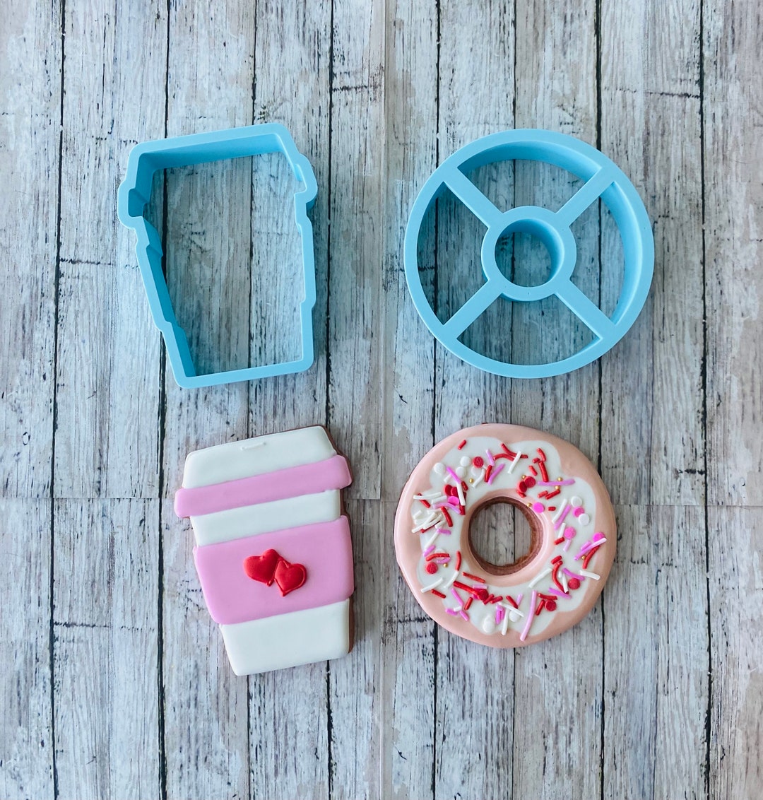 Coffee & Donut Cookie Cutter, Coffee Cutter, Donut Cutter, Drink Cutter ...