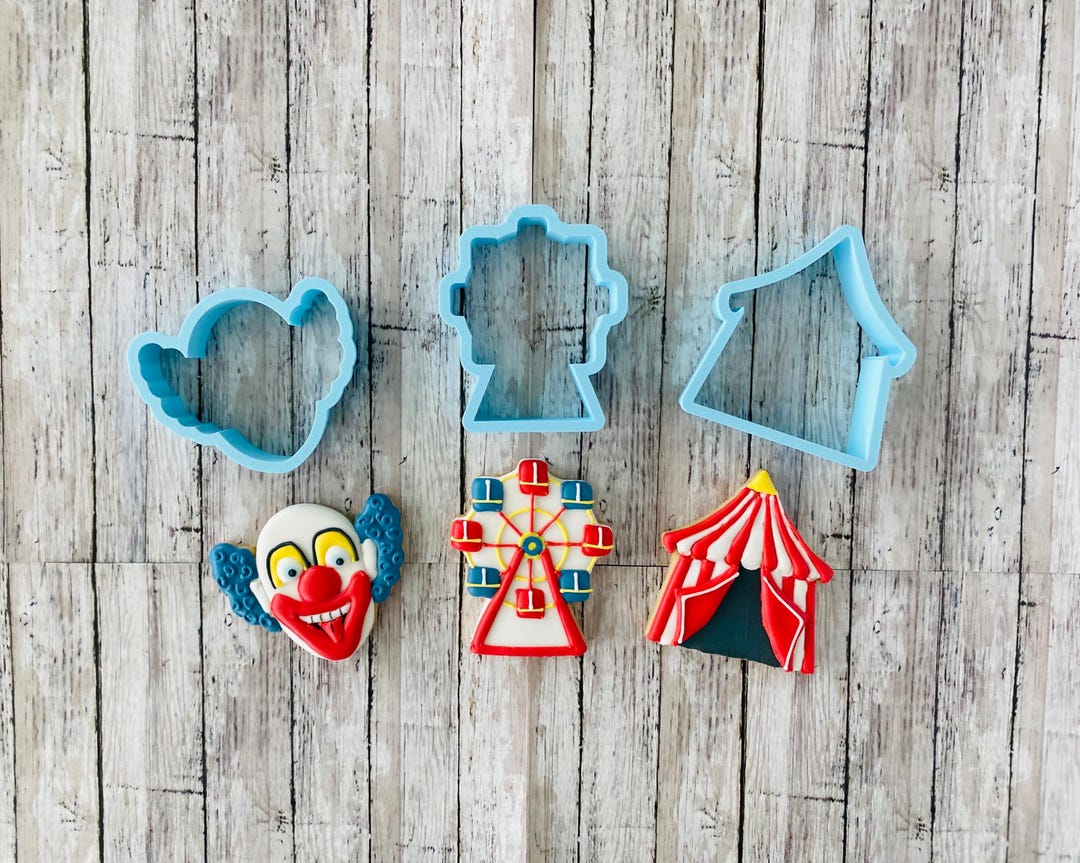 Carnival Cookie Cutter Set, Clown Cutter, Tent Cutter, Ferris Wheel ...