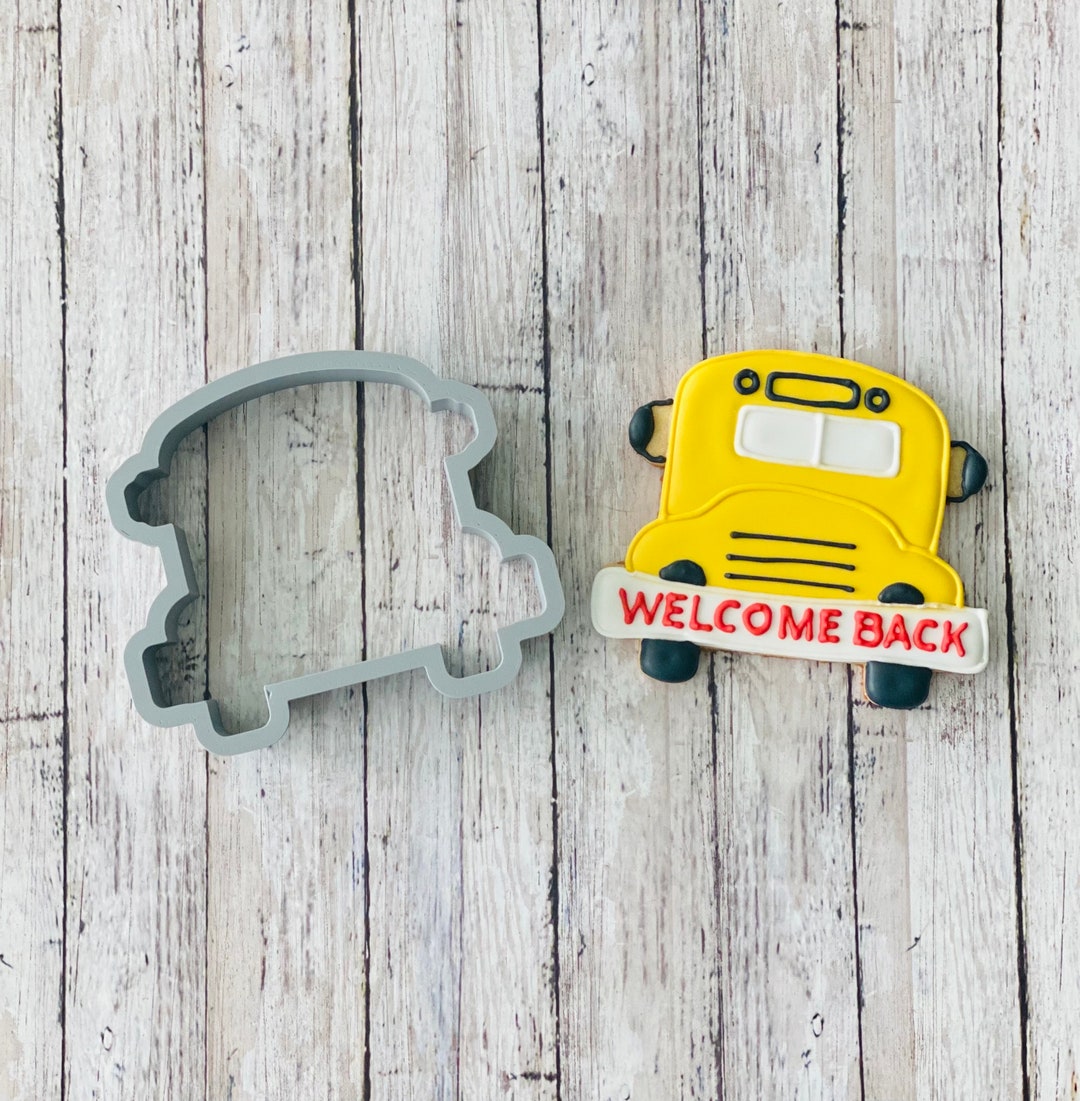 Bus With Banner Cookie Cutter, Bus Cutter, Back to School Cutter, Front ...