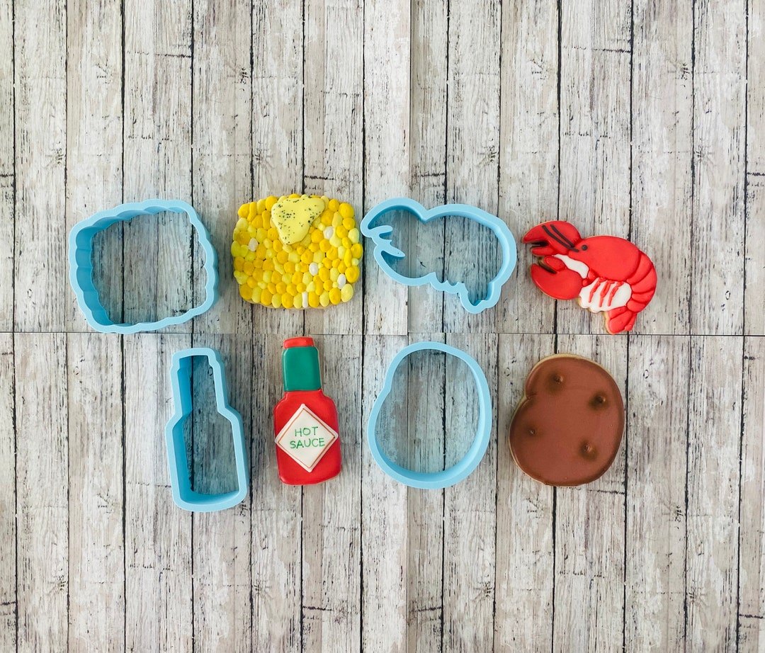Crawfish Cookie Cutter Set, Crawfish Cutter, Corn Cutter, Hot Sauce ...
