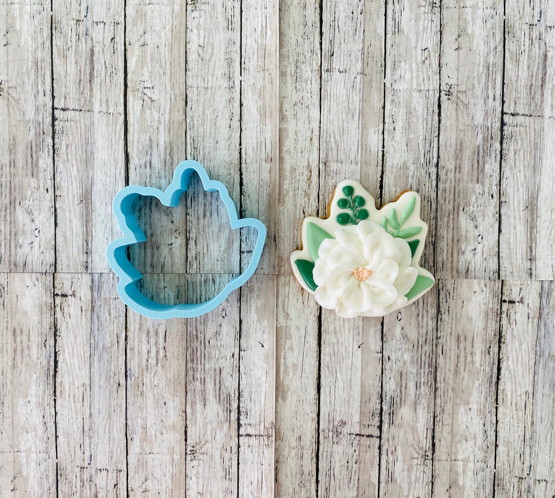 Flower With Leaves Cookie Cutter, Flower Cutter, Spring Cutter, Wedding ...
