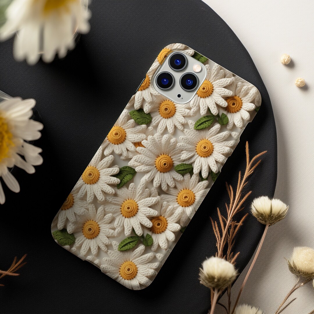 Woven Daisy Faux Felt Floral Spring Garden Phone Case Cottagecore ...