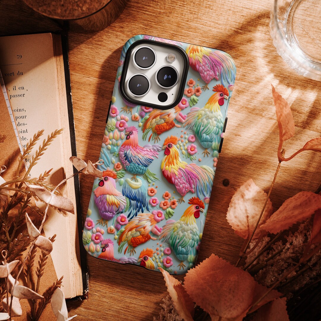 The Floral Chicken Phone Case Faux Embroidered Easter Holiday Phone ...