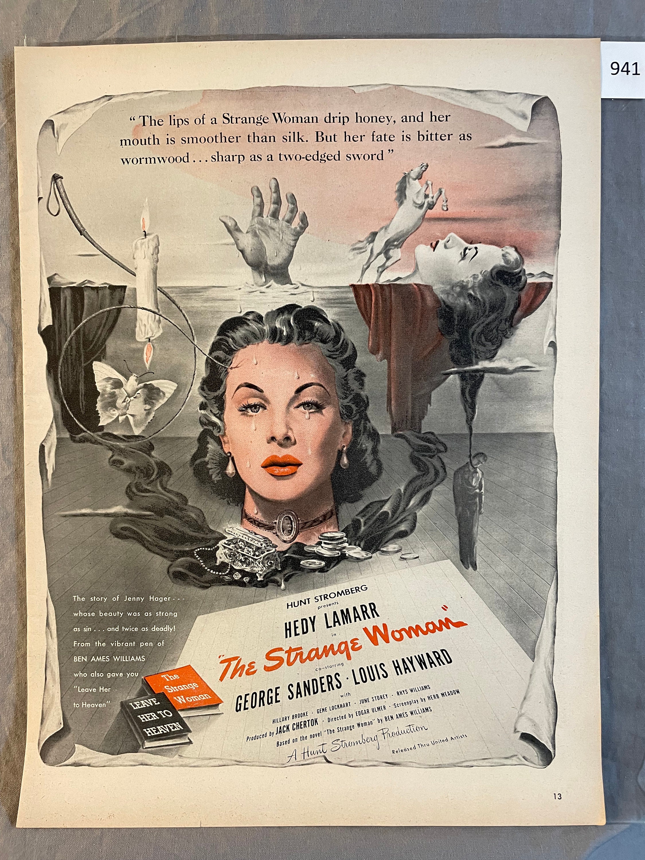 Movie - "the Stange Woman" - Heddy Lamarr - Life Magazine – November ...