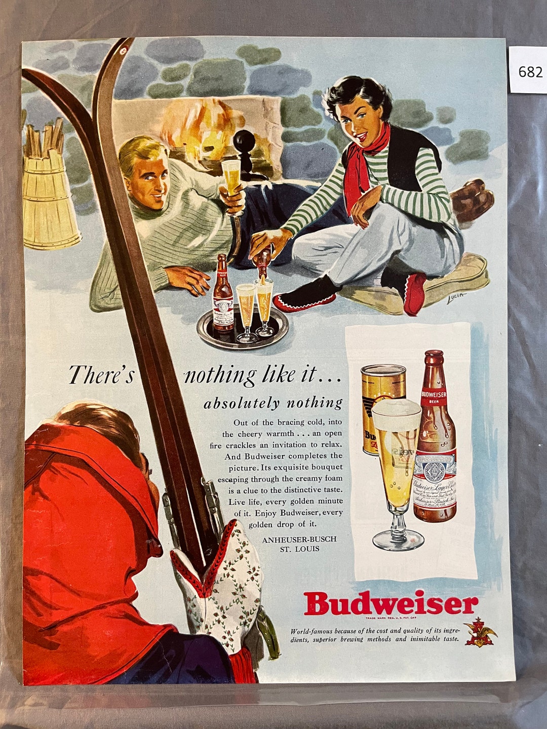 Budweiser Beer Holiday Magazine March 1949 Ad 682 - Etsy
