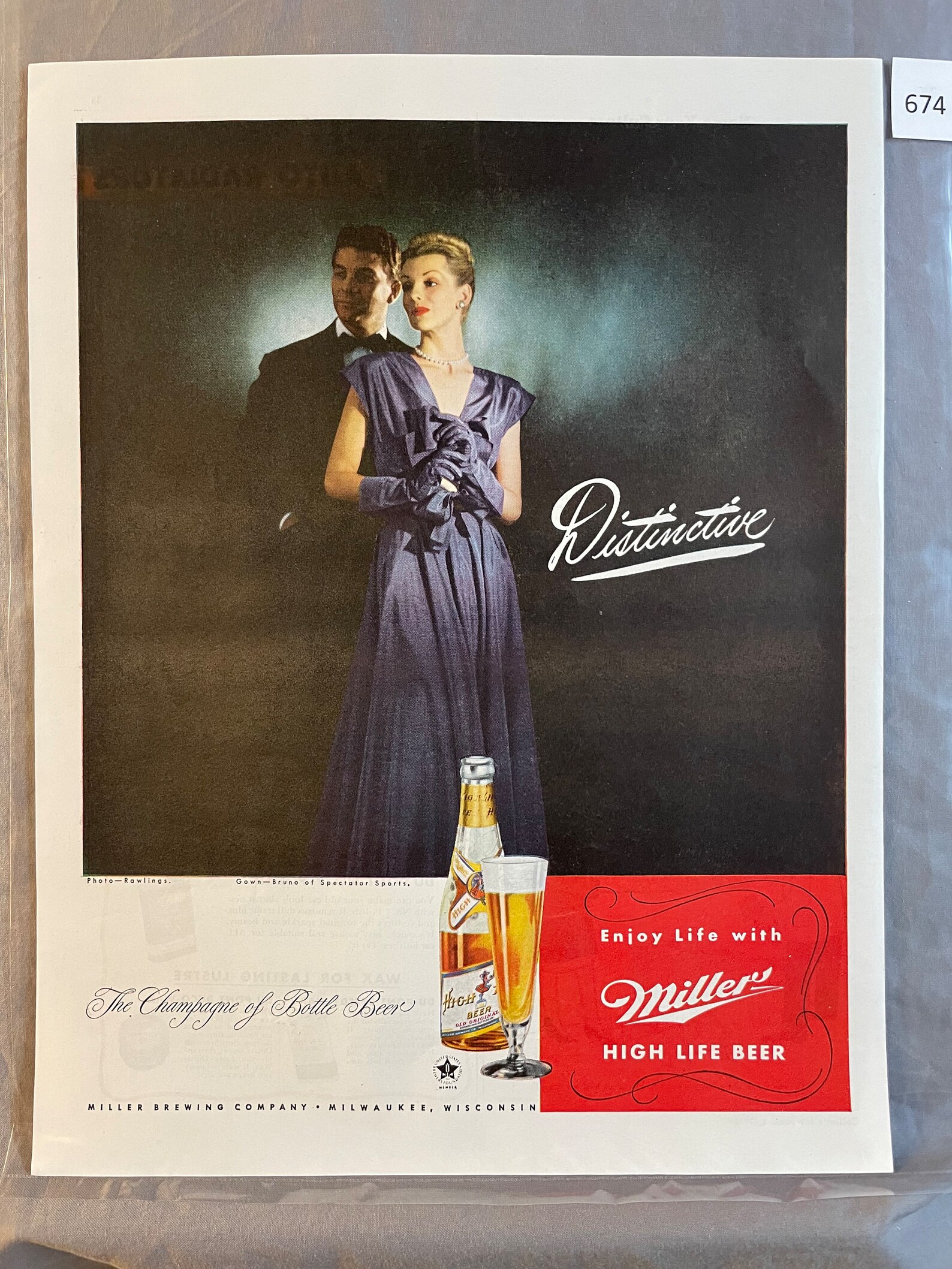Miller High Life Beer - Collier's Magazine – June 1946 – Ad #674 - Etsy