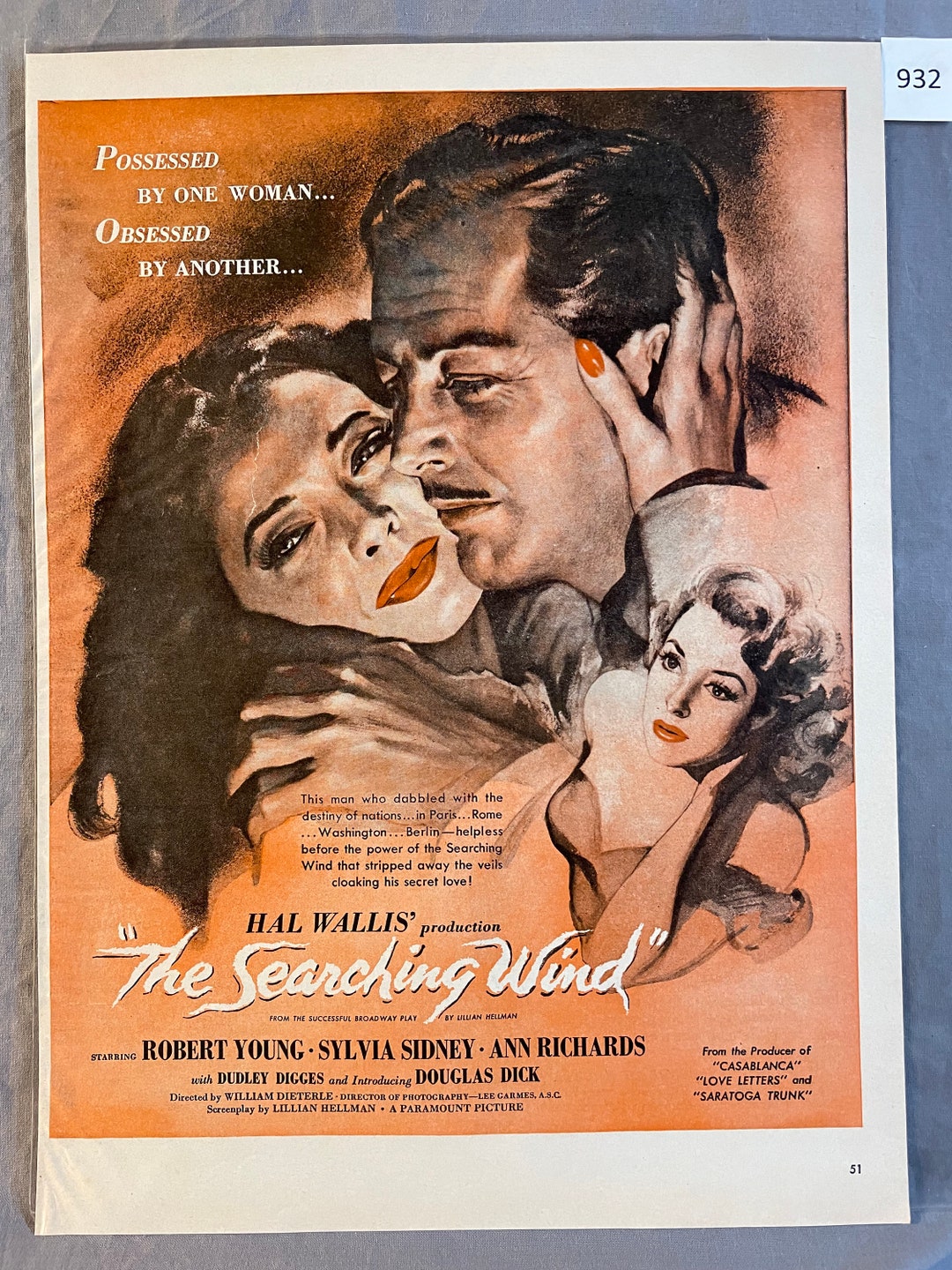 Movie - "the Searching Wind" - Robert Young - Life Magazine – July 1946 ...