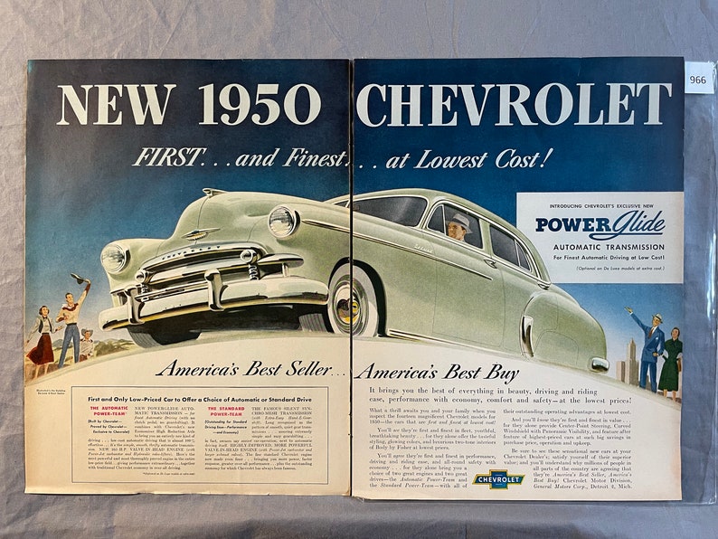 Chevrolet - Life Magazine – March 1950 – ** 2-PAGE ** Ad #966 - Etsy