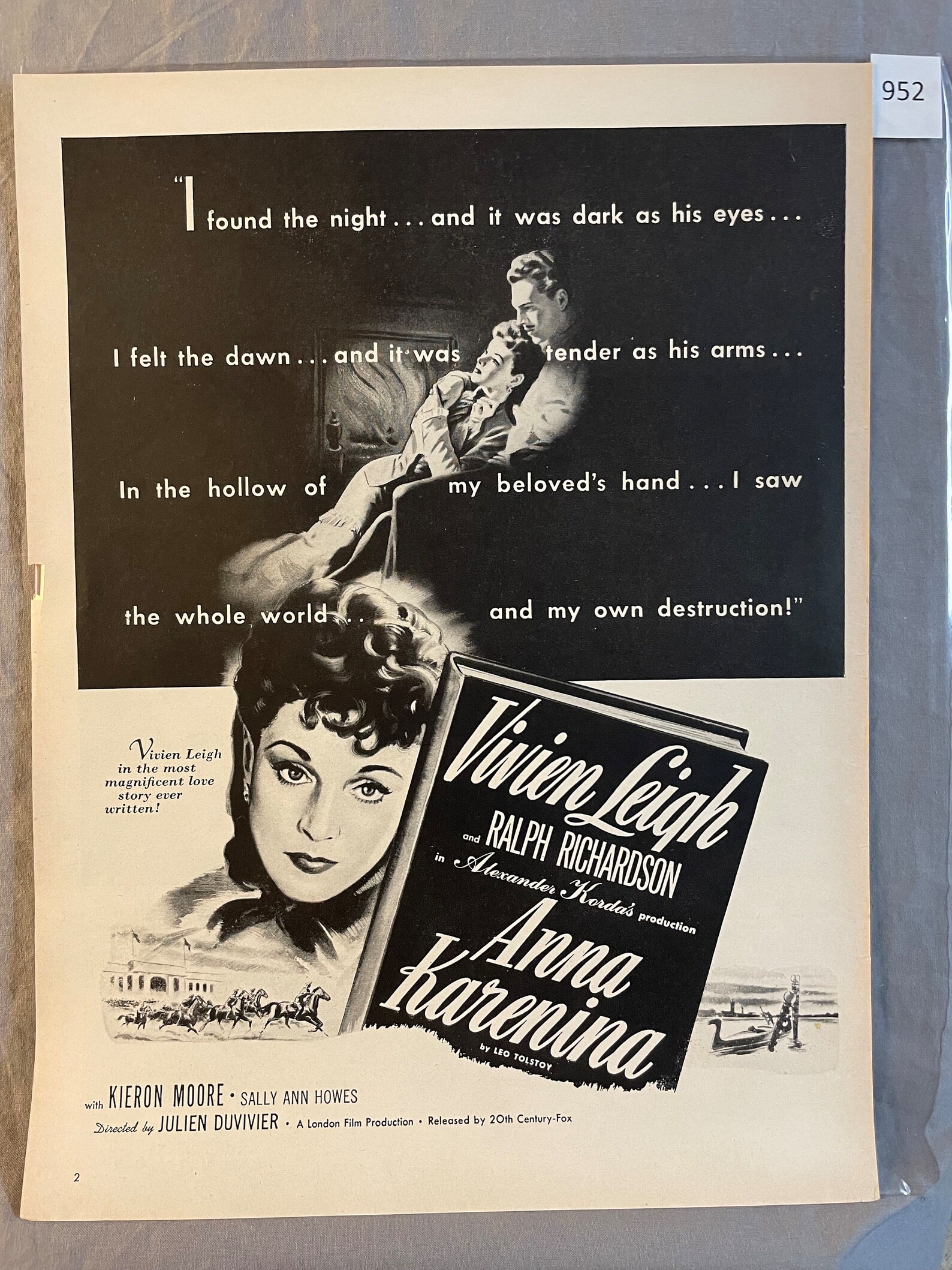 Movie - "anna Karenina" - Vivien Leigh - Life Magazine – April 1948 ...